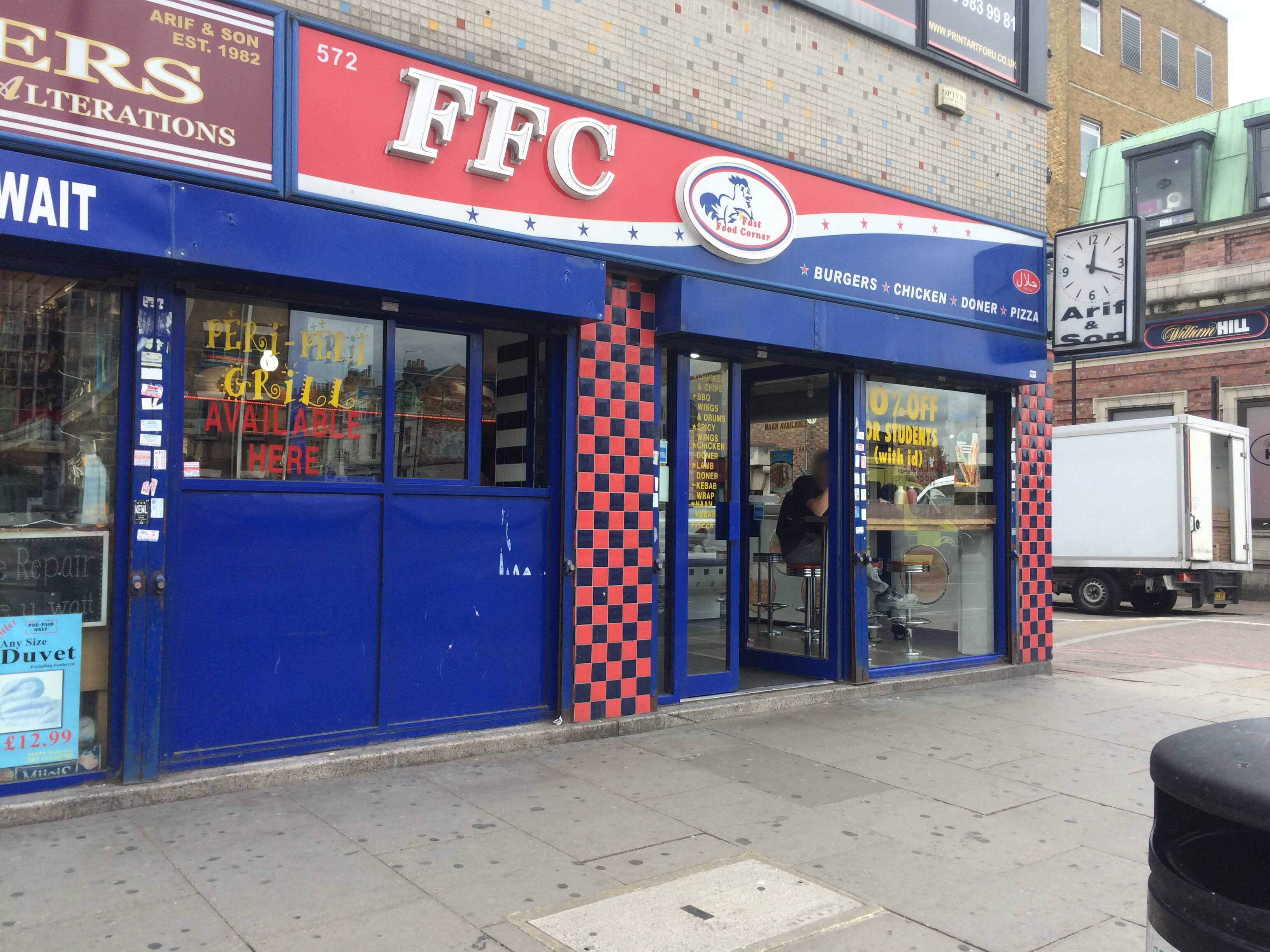 Menu of FFC, Mile End, London