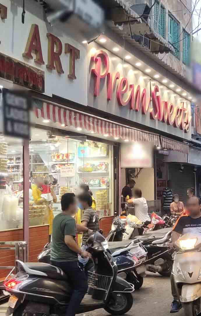 Menu of Prem Sweets, Sadar Bazaar, Meerut