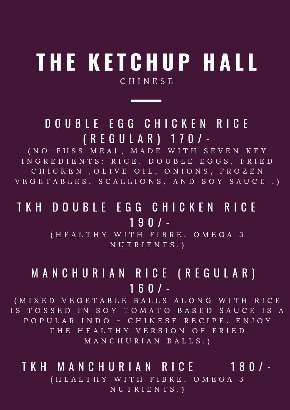 Menu of The Ketchup Hall, Manikonda, Hyderabad