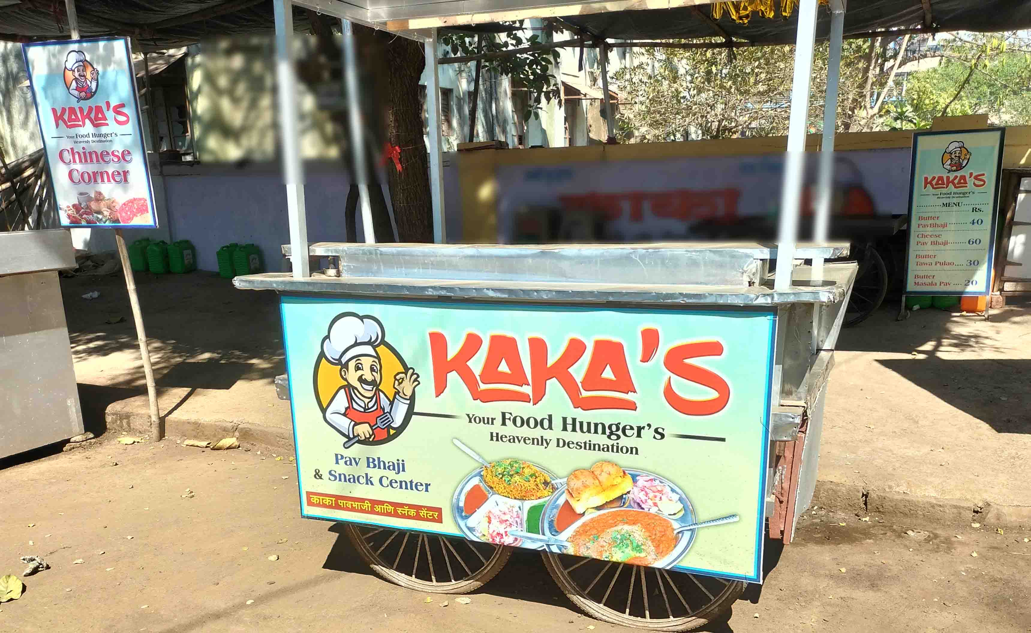 Menu of Kaka's Pav Bhaji, Wadala, Mumbai