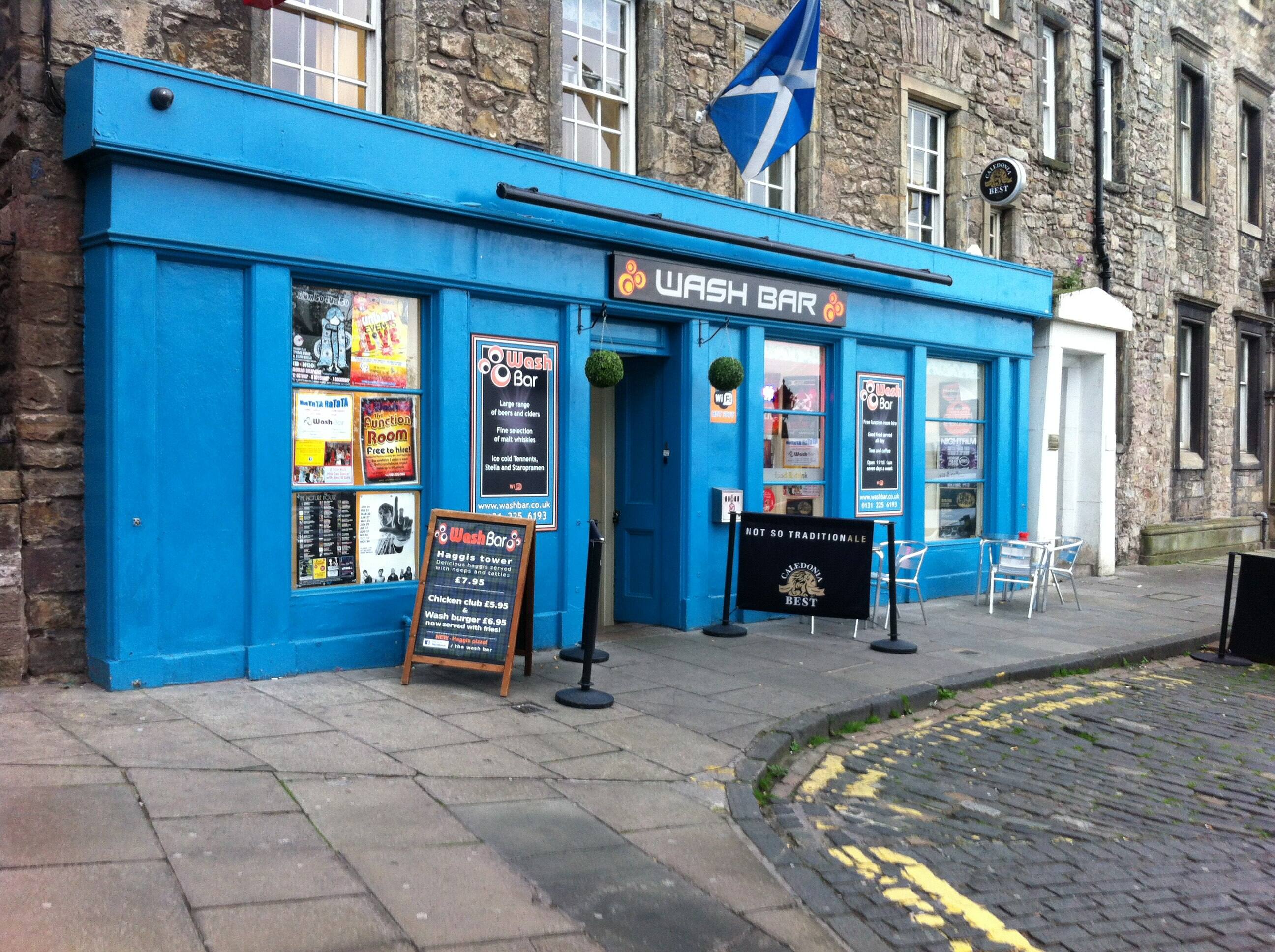 Menu of Wash Bar, Old Town, Edinburgh