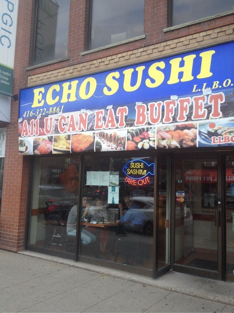 Menu of Echo Sushi, Yonge & Eglinton, Toronto