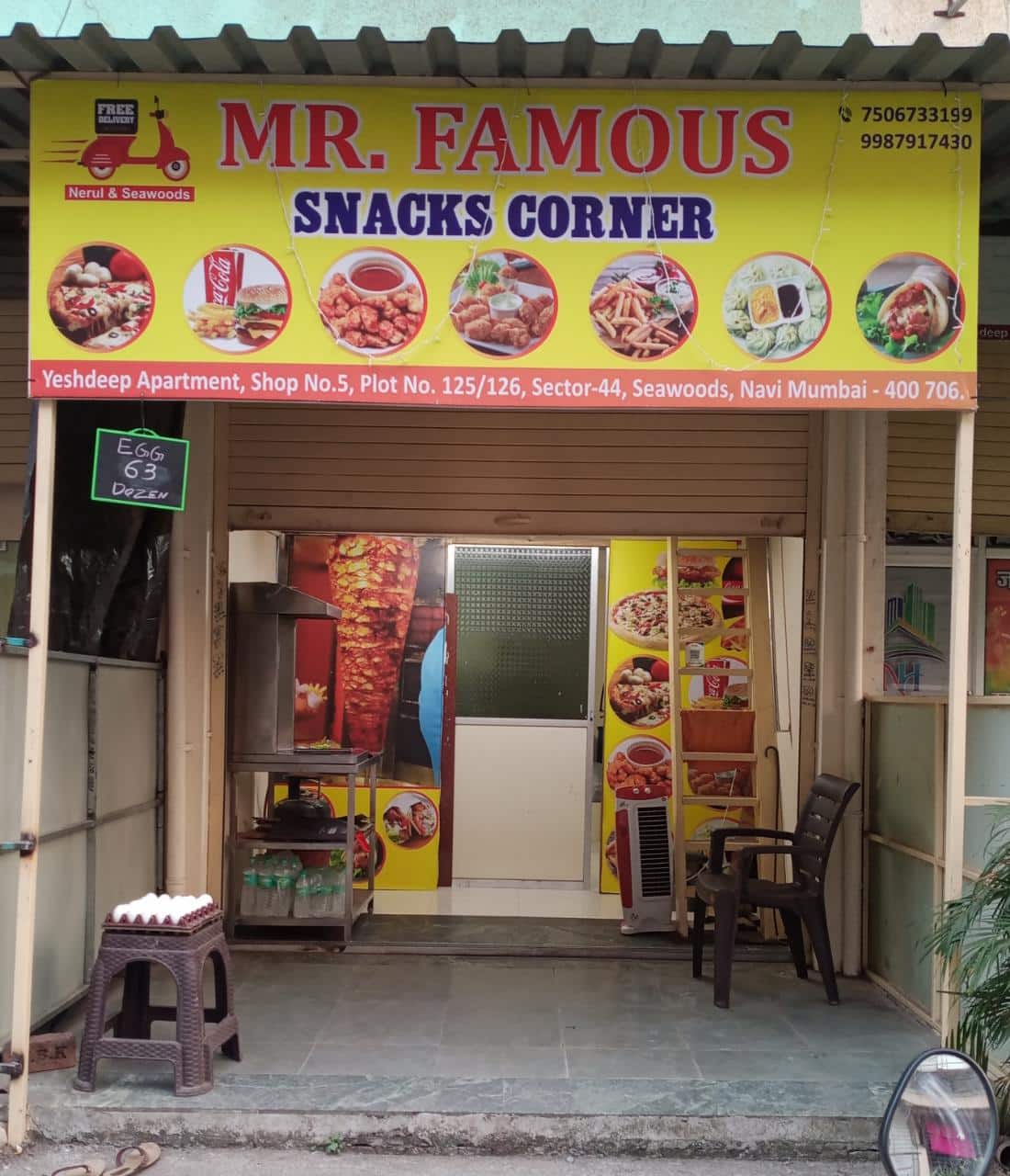 Menu of Mr. Famous Snacks Corner, Seawoods, Navi Mumbai