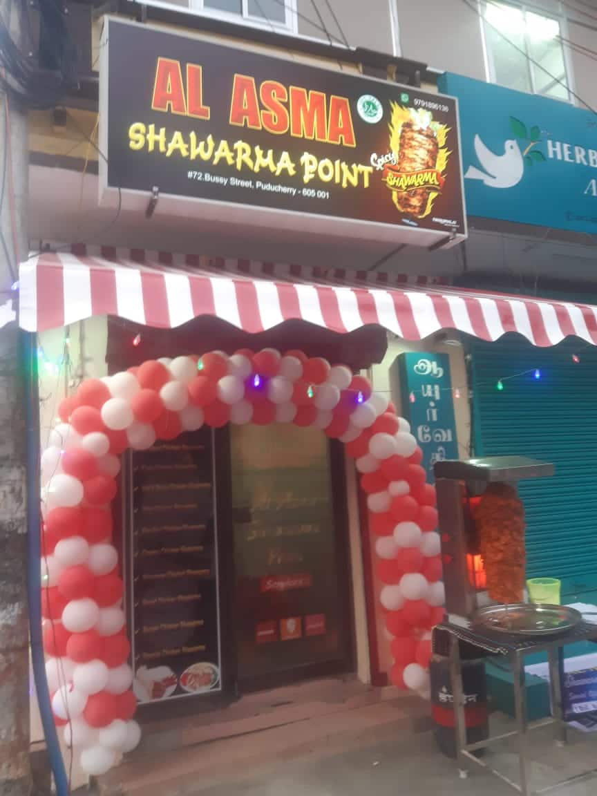 Menu of Al Asma Shawarma Point, White Town, Puducherry