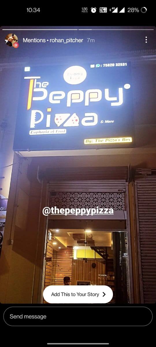 Menu of The Peppy Pizza, Kohefiza, Bhopal