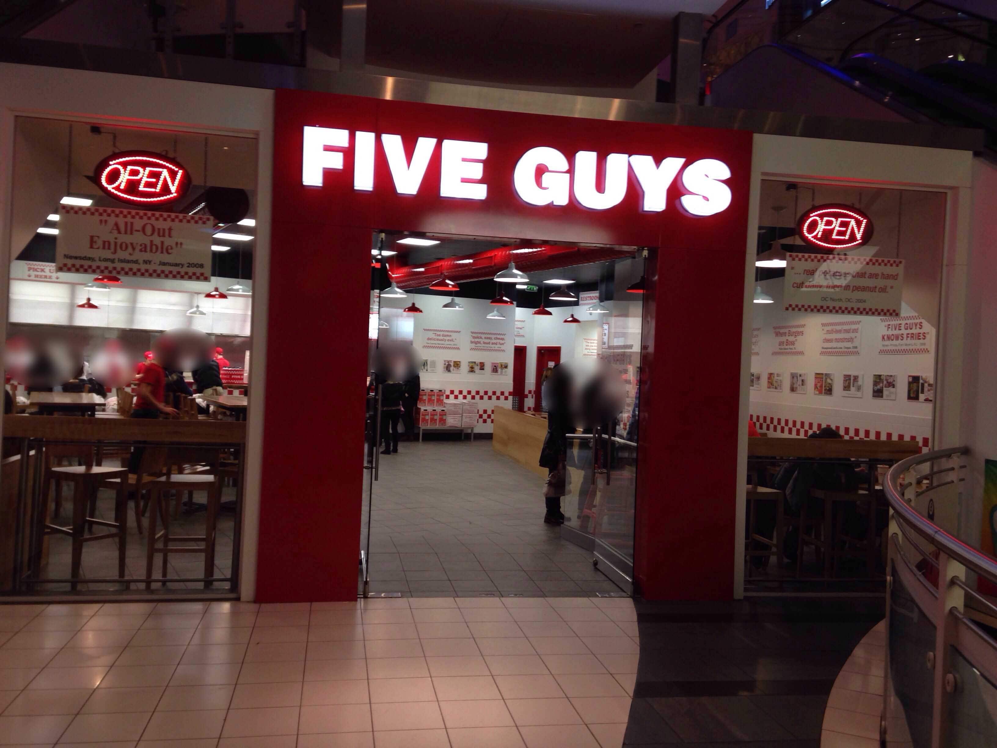 Menu Of Five Guys Kingston Upon Thames London