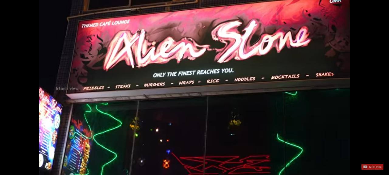 Menu of Alien Stone, Perungudi, Chennai