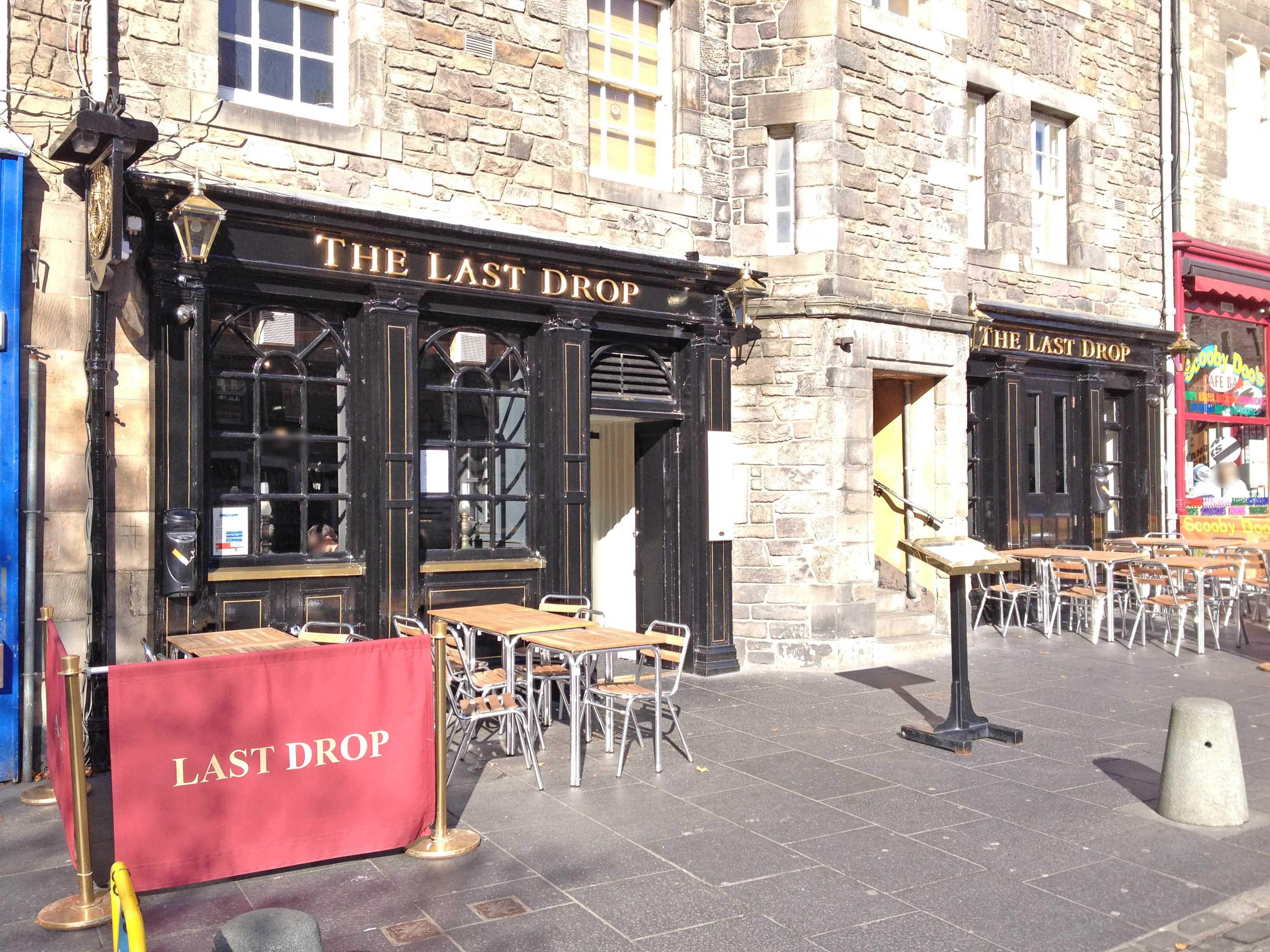 Menu of Last Drop Tavern (Nicholson's), Old Town, Edinburgh