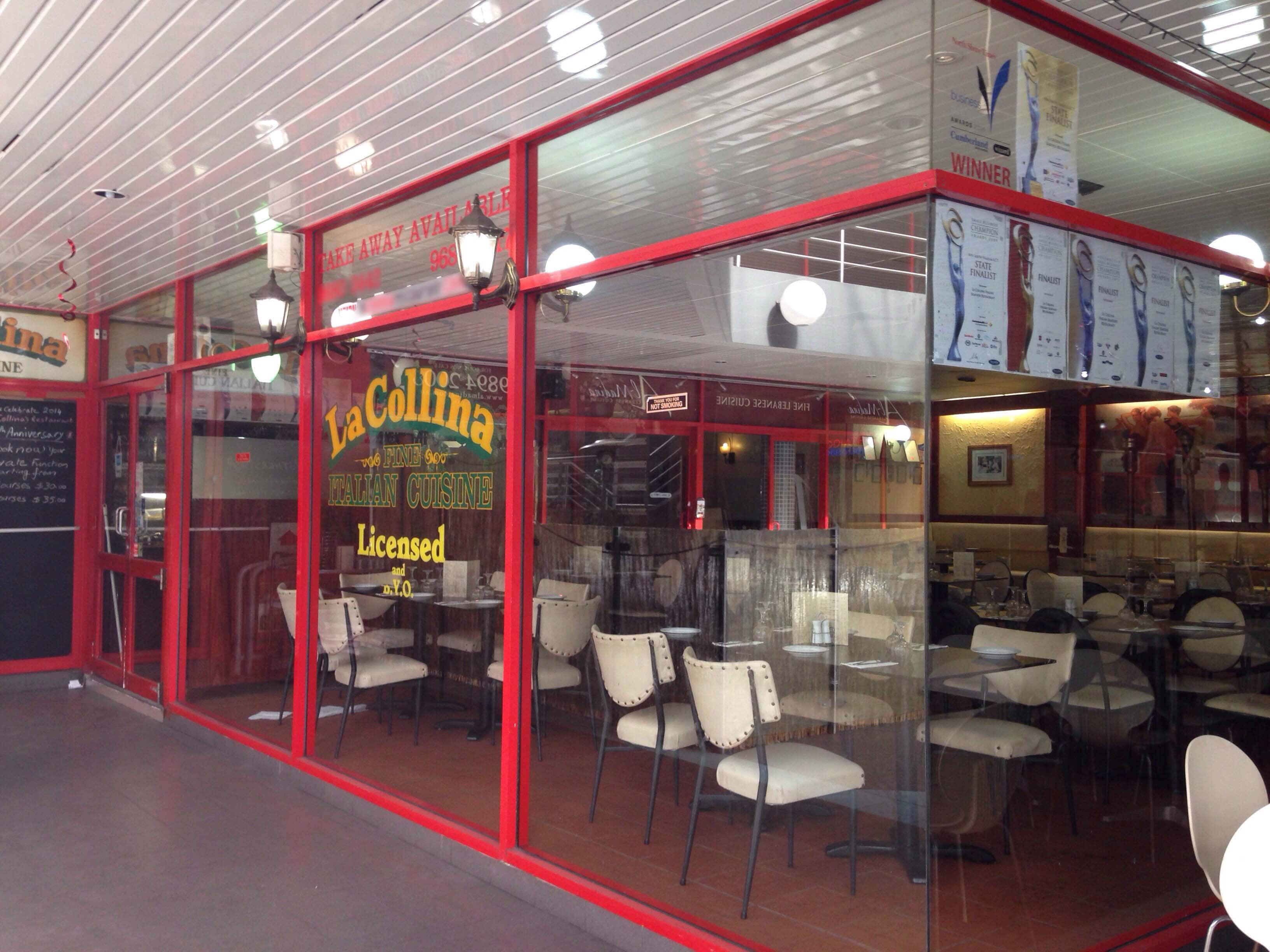 Menu of La Collina, Castle Hill, Sydney