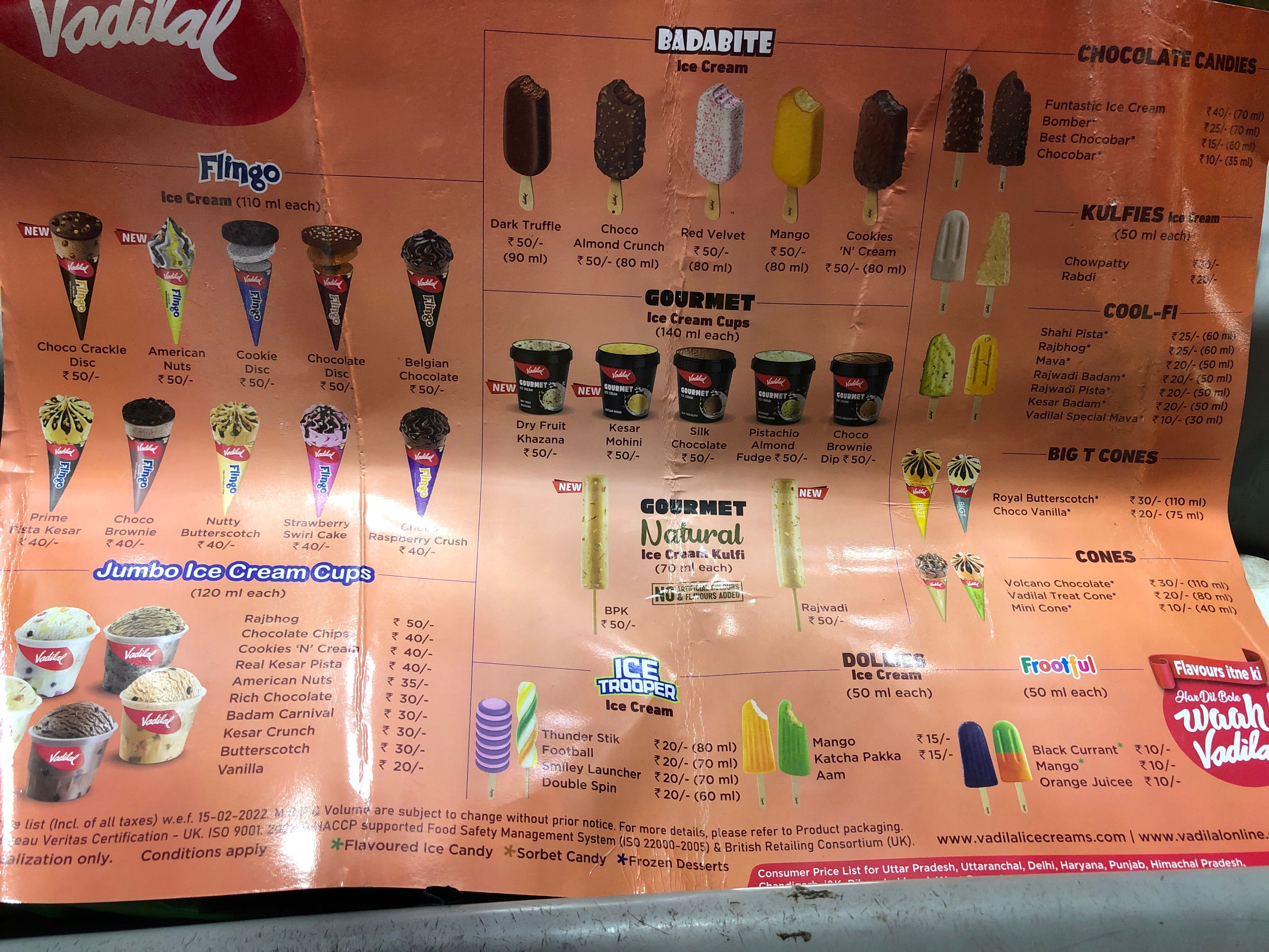 Vadilal Ice cream, Mohan Puri, Meerut | Zomato