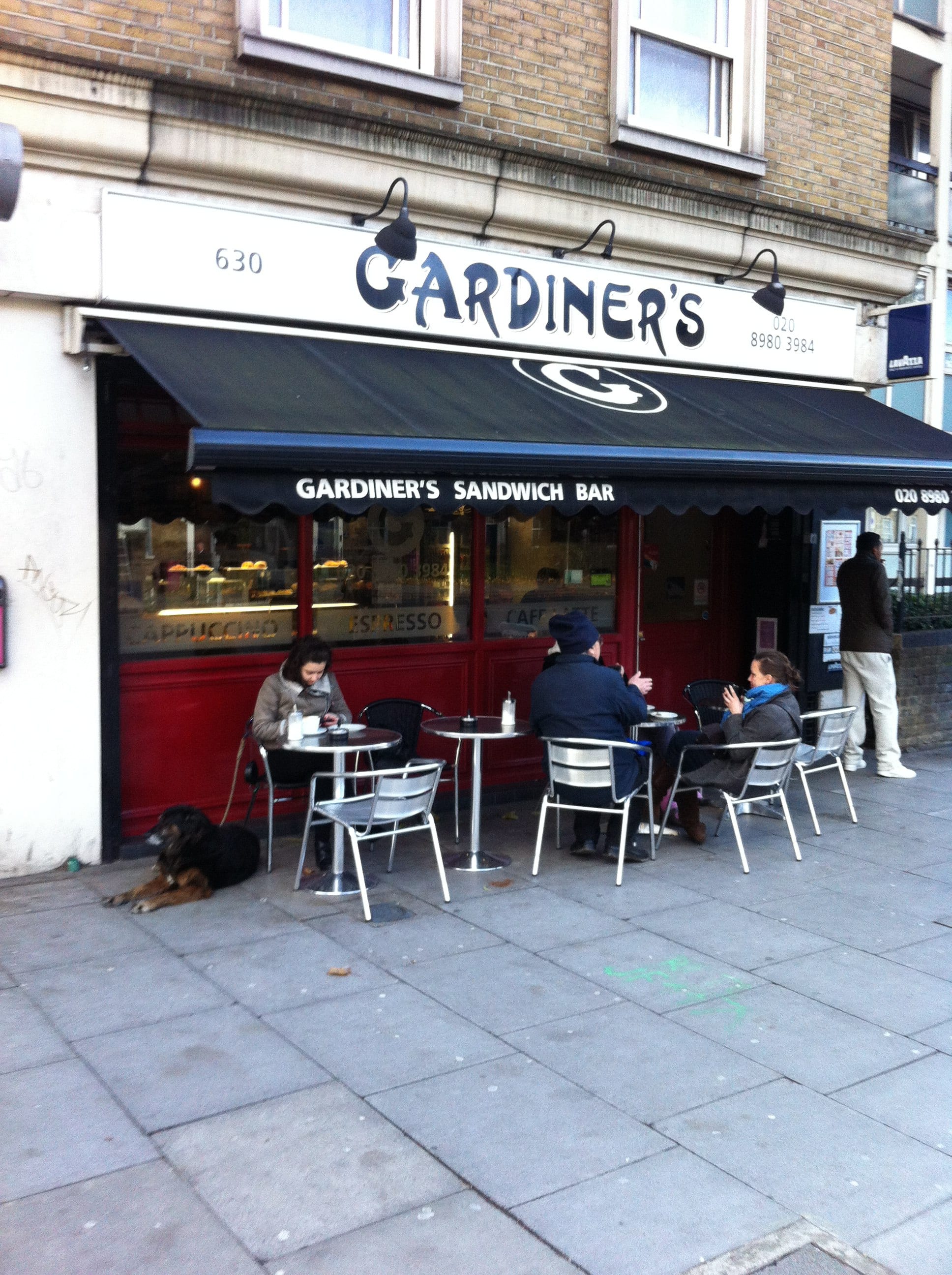 Menu of Gardiner's Cafe, Mile End, London