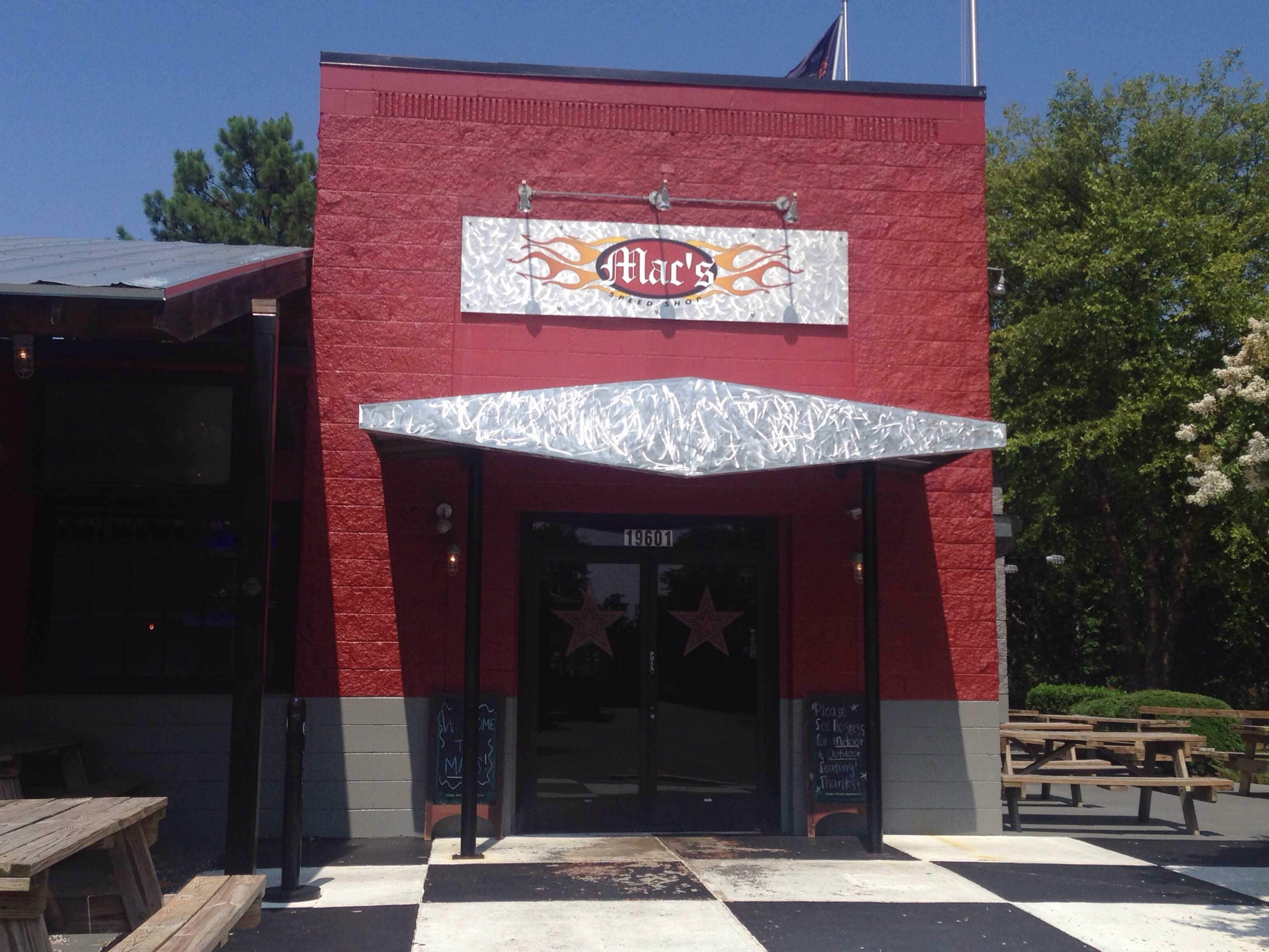 Menu of Mac's Speed Shop, Cornelius, Charlotte