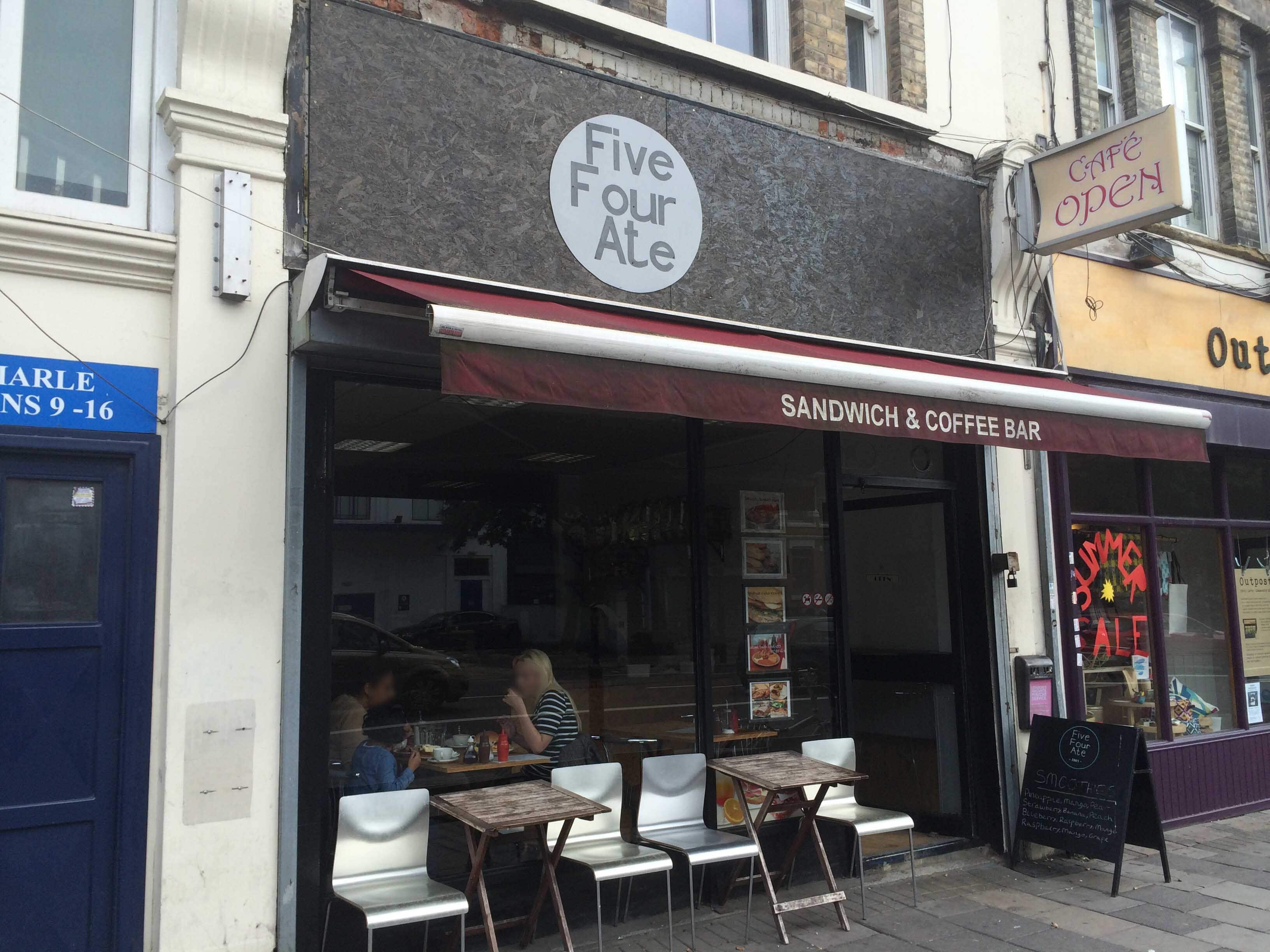 Menu of Five Four Ate, Holloway, London