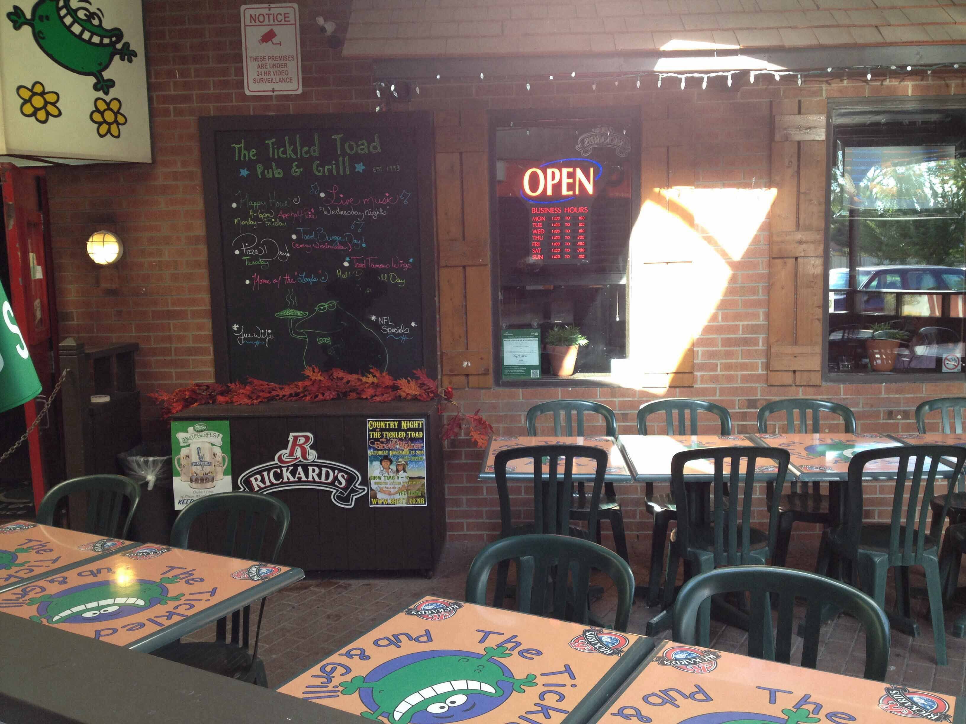 Menu of The Tickled Toad Bar & Grill, Thornhill, Toronto