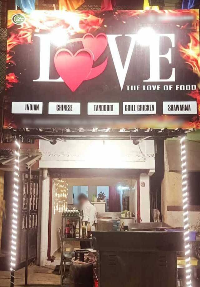 Menu of Love Restaurant, Perambur, Chennai