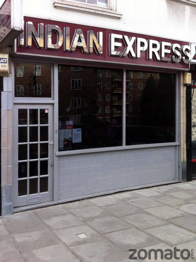 Menu of Indian Express, Kensington, London