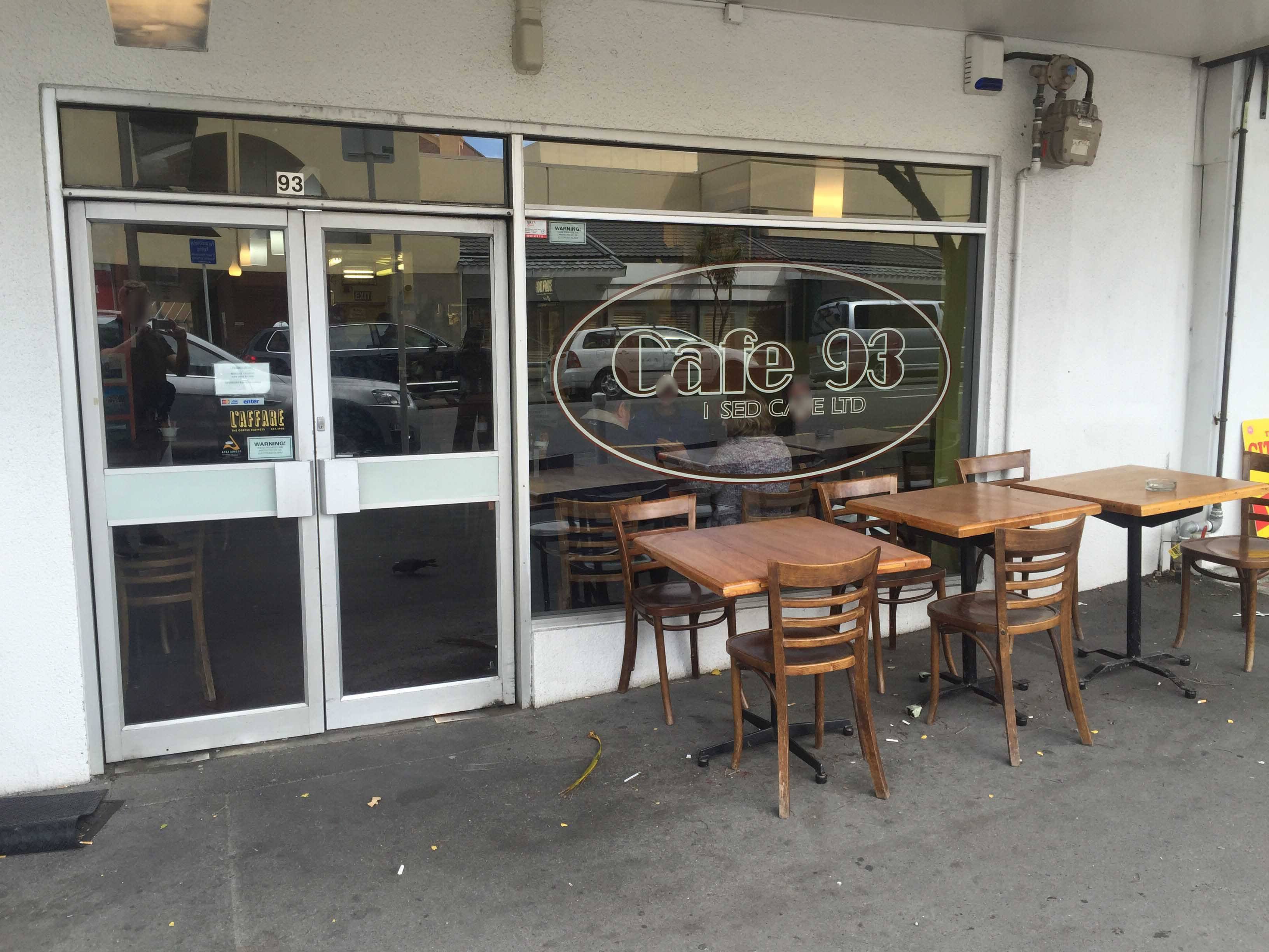 Cafe 93 Menu, Menu for Cafe 93, Thorndon, Wellington City