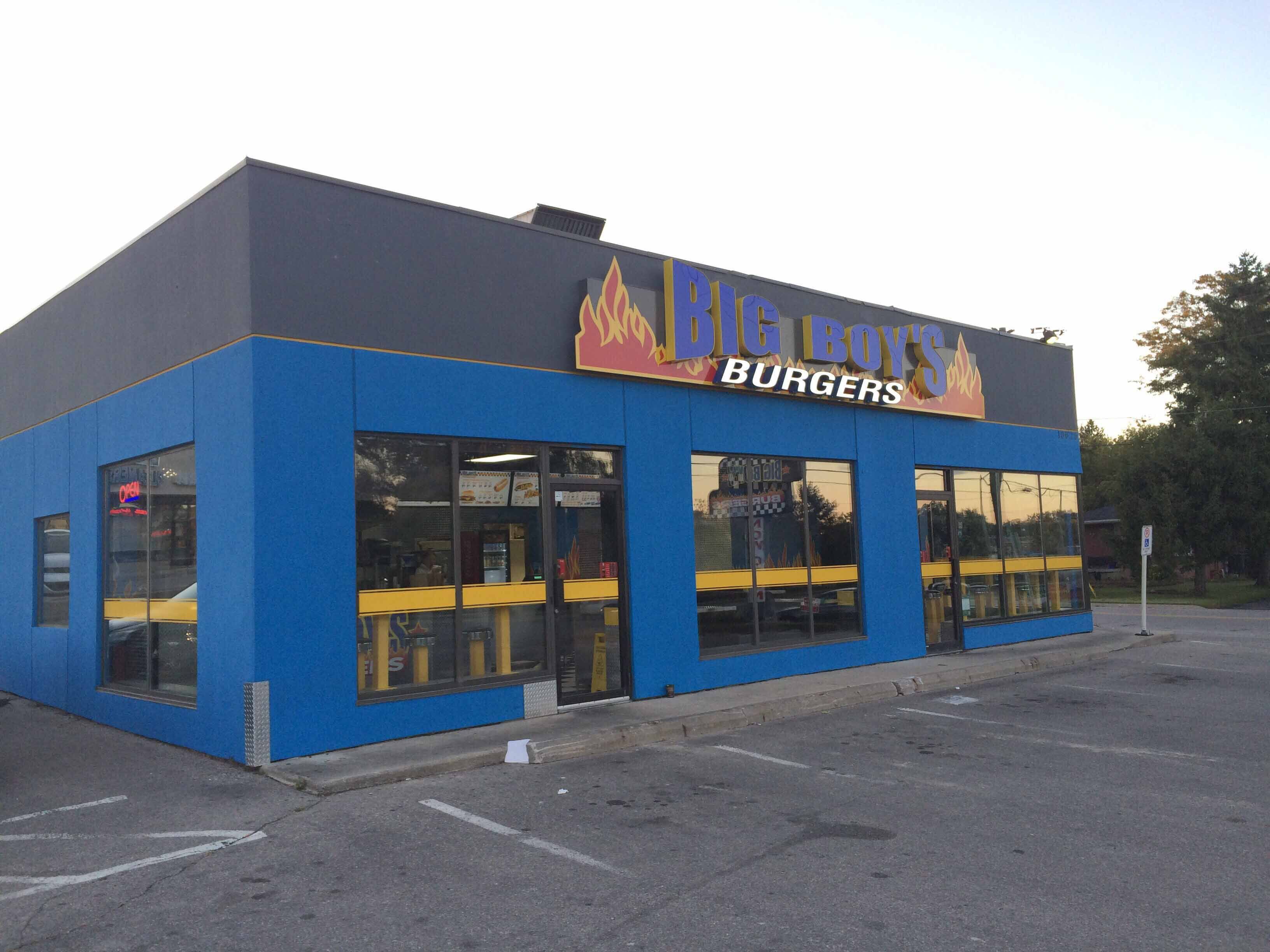 Menu of Big Boy's Burgers, Richmond Hill, Toronto