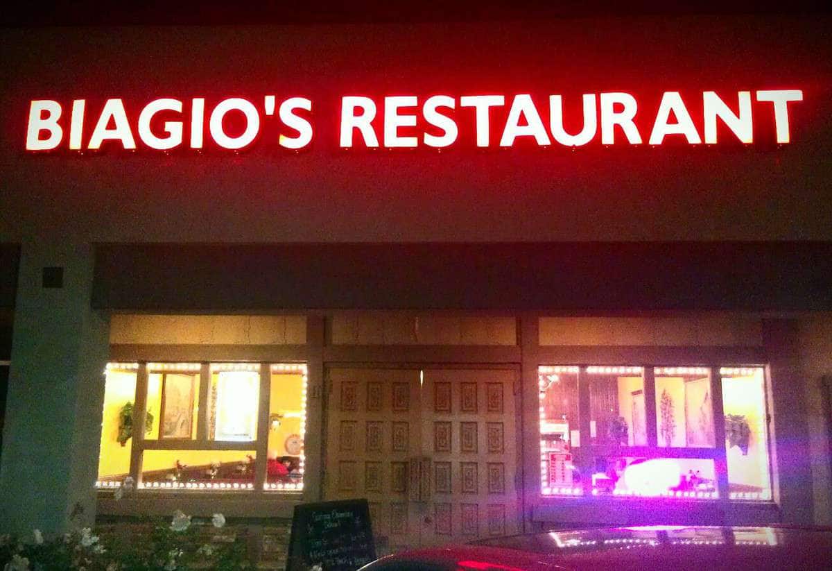 Menu of Biagio's Italian Restaurant, Lake Forest, Orange County