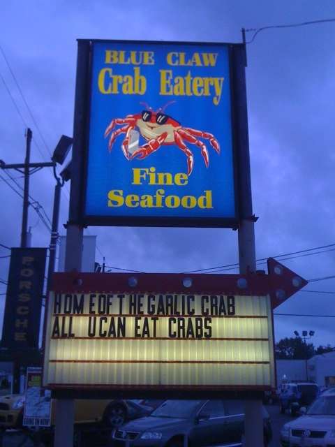 Menu of Blue Claw Seafood, Burlington, Burlington County