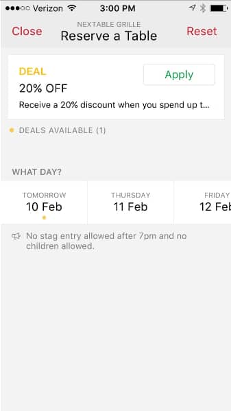Deal setup