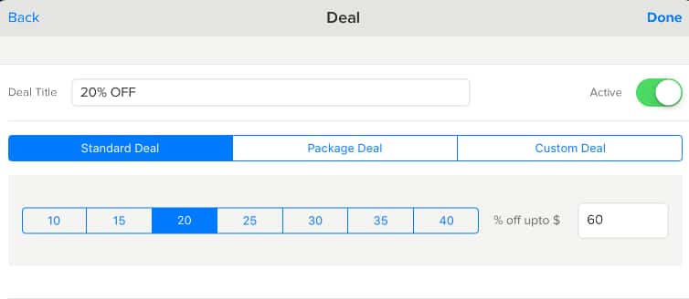 Deal setup