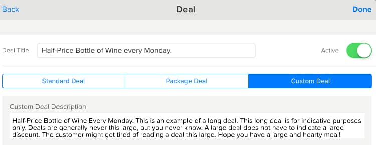 Deal setup