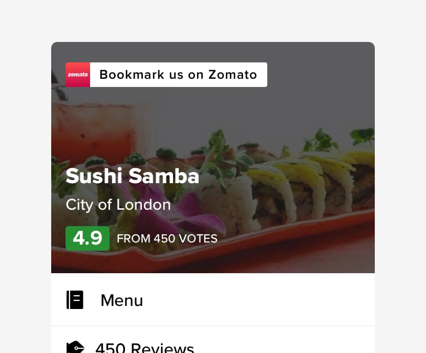 Free widgets for restaurants - Zomato
